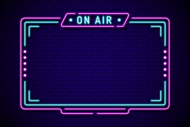 Neon frame design template Royalty Free Vector Image