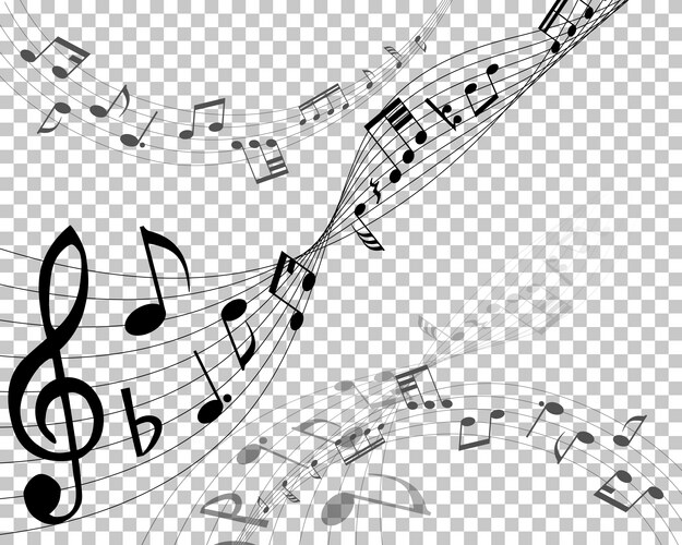 Music notes staff icons background Royalty Free Vector Image