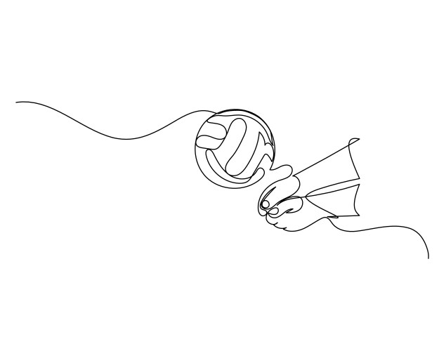 Continuous single line drawing of male volleyball Vector Image