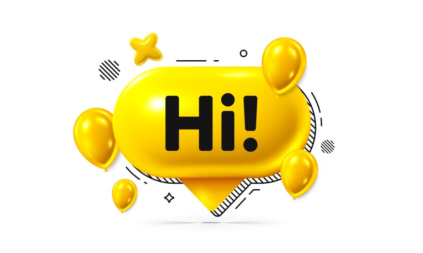 Hello welcome tag hi invitation offer speech Vector Image