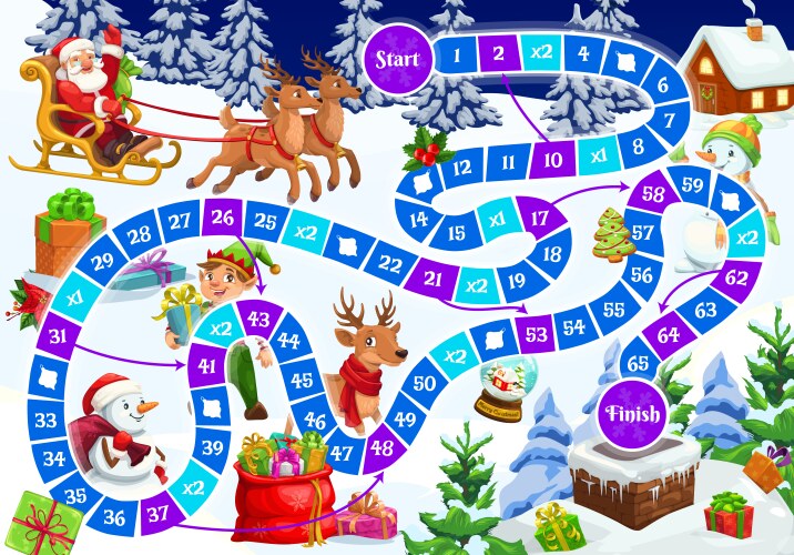 Christmas board game Royalty Free Vector Image