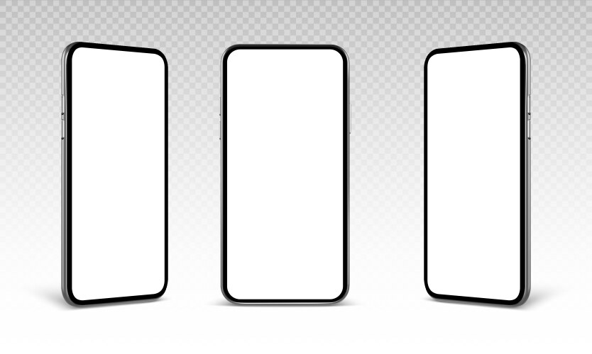 Realistic mockup models smartphone Royalty Free Vector Image