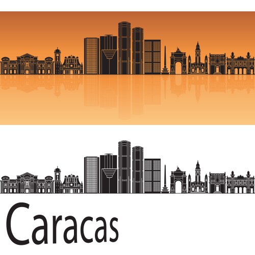 Caracas v2 skyline pop Royalty Free Vector Image