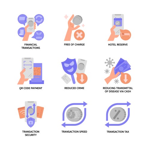 Cashless cashless transactions cbe done through Vector Image