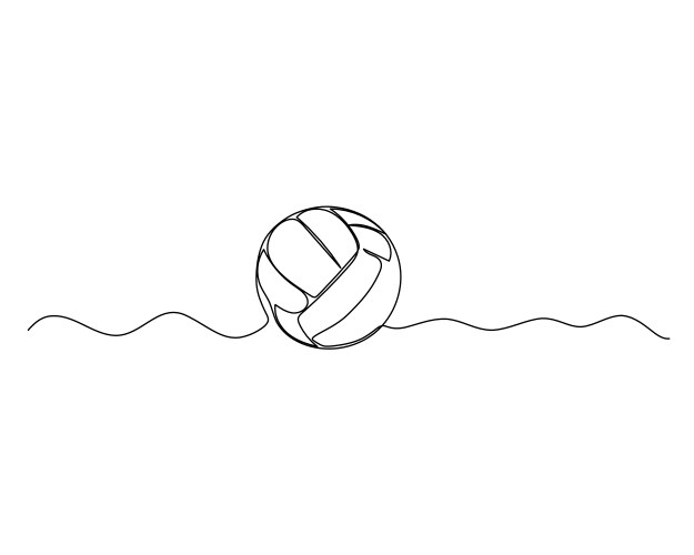Continuous single line drawing of big volleyball Vector Image
