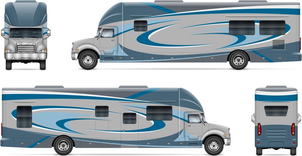 Rv template vehicle branding mock up Royalty Free Vector