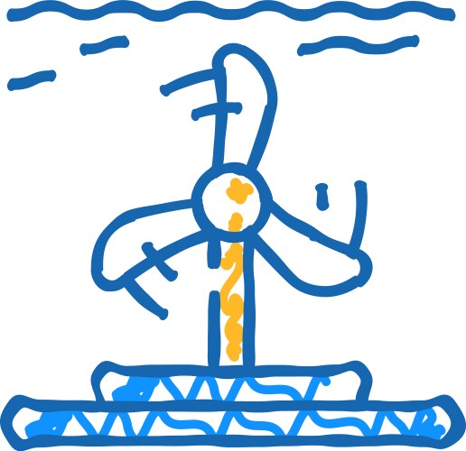 Hydraulic dam icon doodle Royalty Free Vector Image