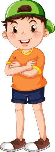 Cute boy cartoon good posing Royalty Free Vector Image
