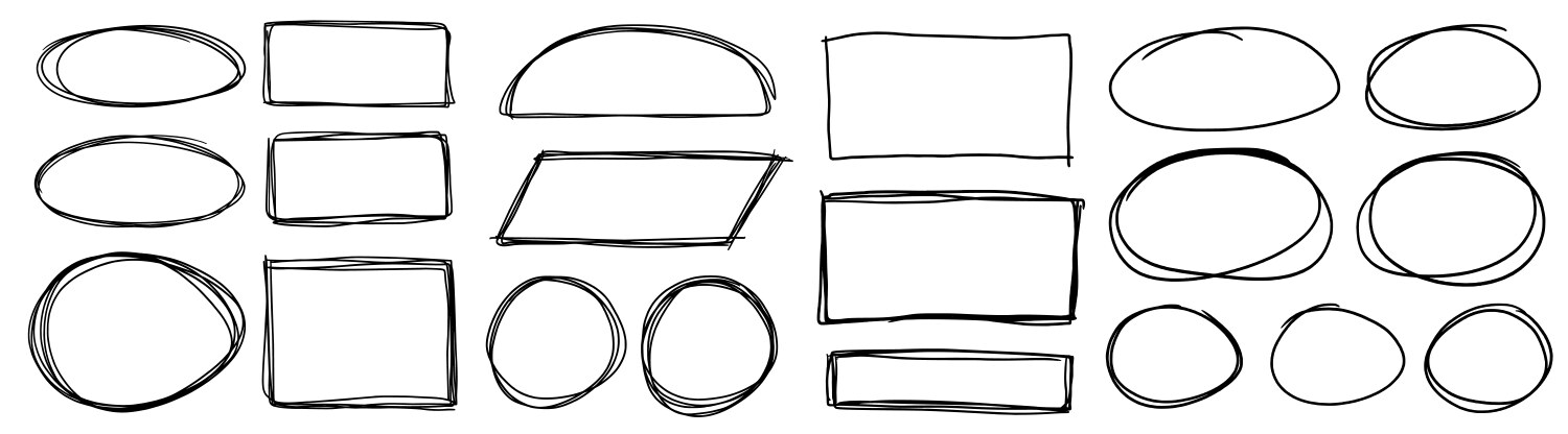 Doodle retangle and oval scalloped frames hand Vector Image