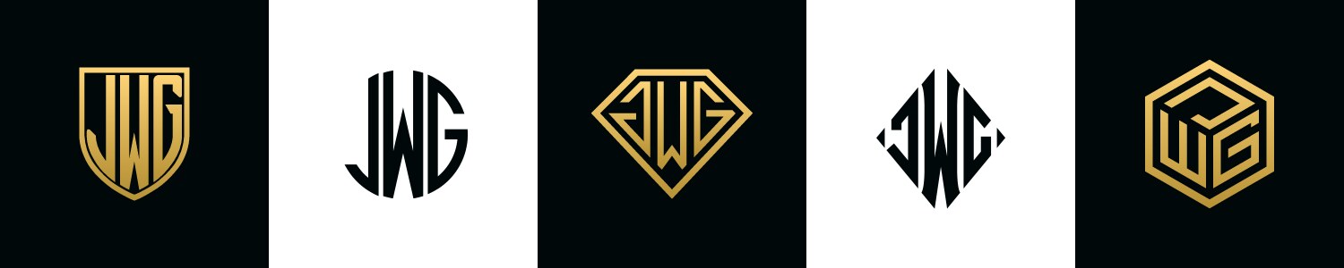 Initial letters jwt logo designs bundle this Vector Image