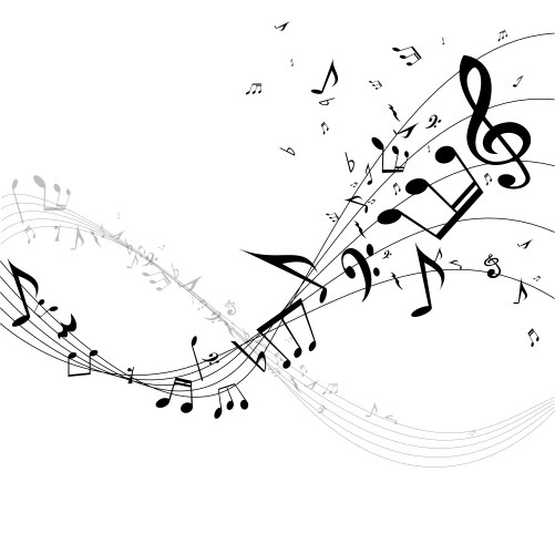 Musical notes in the form of a heart icon love Vector Image