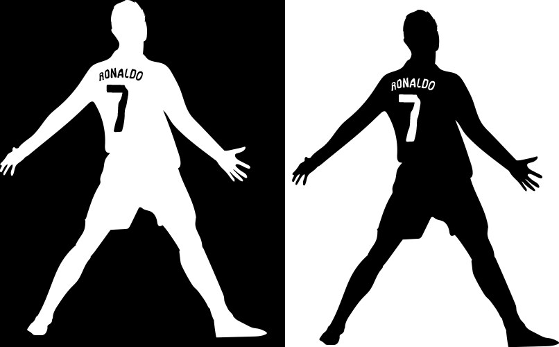Cristiano ronaldo line art silhouette Royalty Free Vector