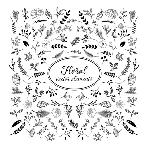 Feathers silhouette set Royalty Free Vector Image