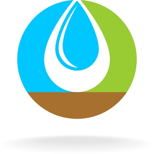 Water drop looking around a sign Royalty Free Vector Image