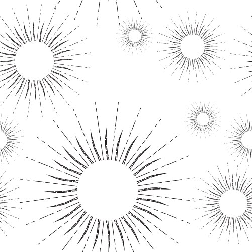 Sunburst set sunshine Royalty Free Vector Image