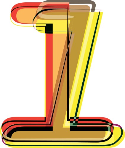 Art sketched fonts uppercase symbols letter l Vector Image