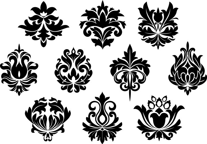 Floral elements and motifs Royalty Free Vector Image