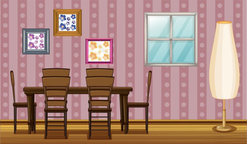Family having meal together in dining room Vector Image