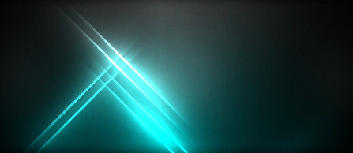 Electric blue light on black background with lens Vector Image