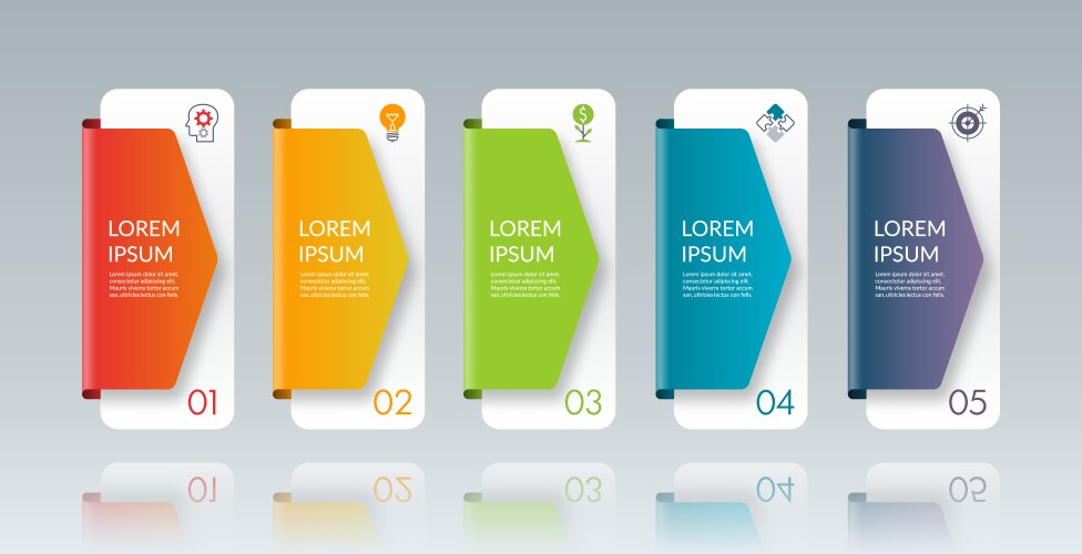 Infographic template with 5 options Royalty Free Vector