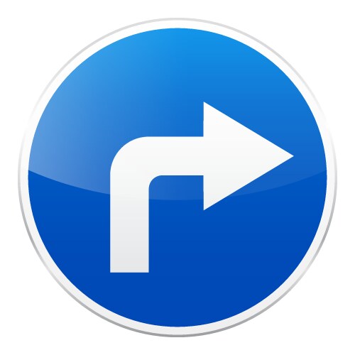 Blue traffic sign on transparent background Vector Image