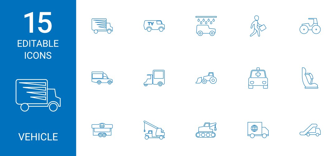 Vehicle icons Royalty Free Vector Image - VectorStock