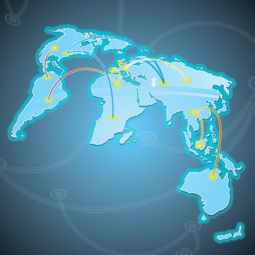 Aviation routes of the world Royalty Free Vector Image