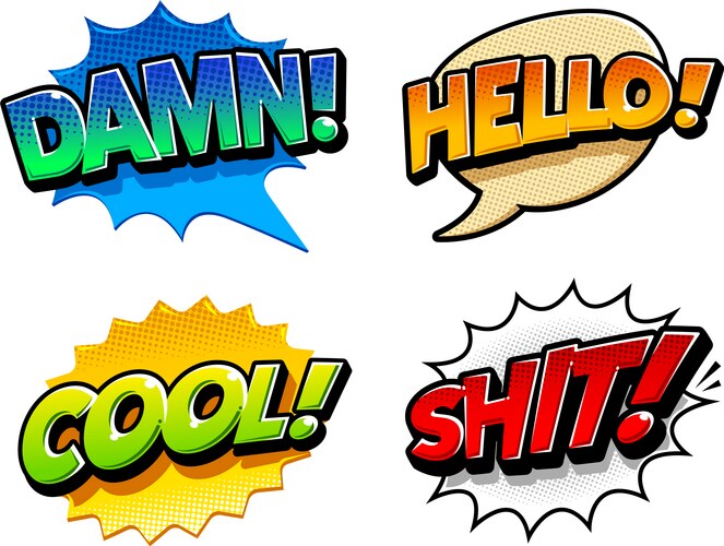 Cartoon comic word cool expression communication Vector Image