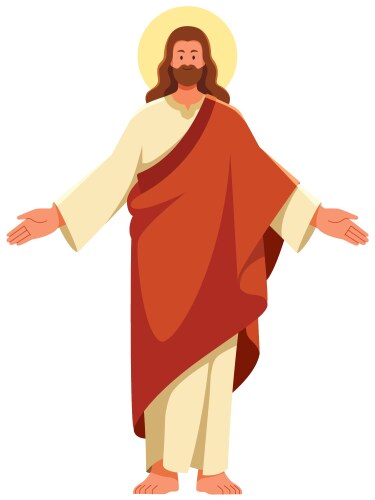Jesus christ standing Royalty Free Vector Image