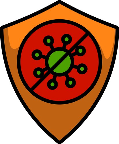 Shield from coronavirus icon Royalty Free Vector Image