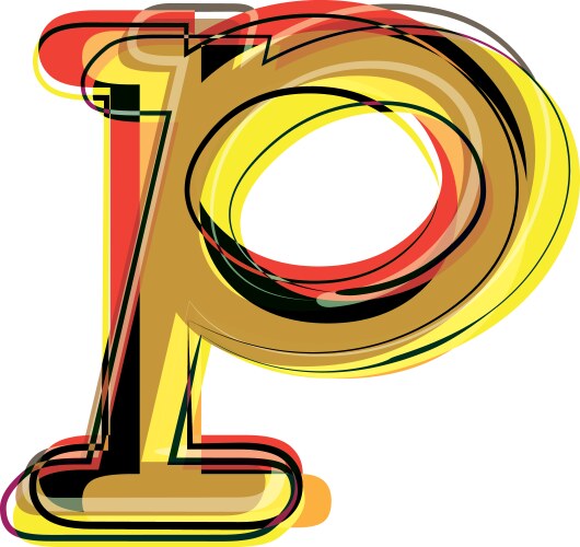 Colorful font letter p Royalty Free Vector Image