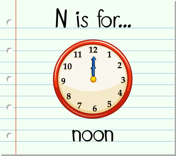 Flashcard letter t is for time Royalty Free Vector Image