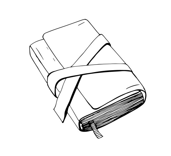 Open notebook line drawing sketch office Vector Image