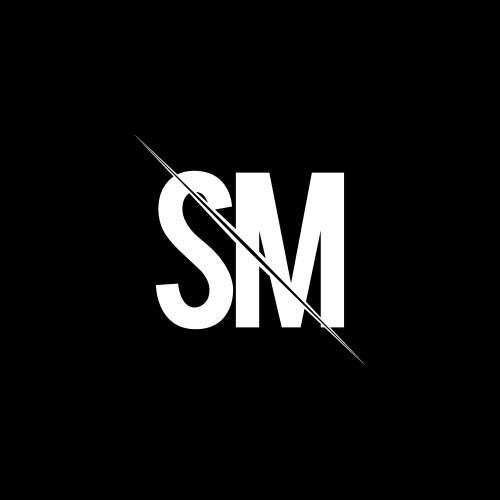 Sm logo monogram emblem style with crown shape Vector Image