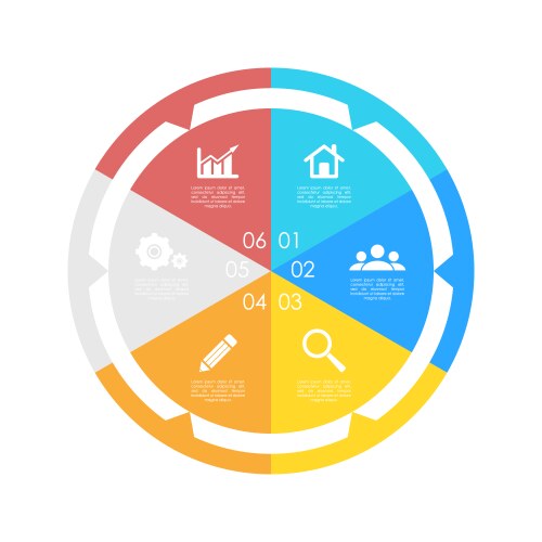 Circle Chart Infographic Template Royalty Free Vector Image