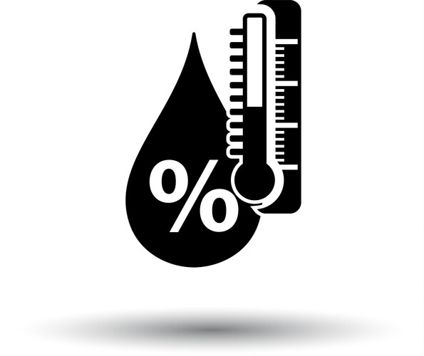 Relative humidity sign cutout silhouette icon Vector Image
