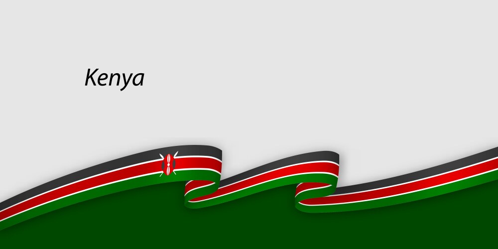 Kenya Flag Ribbon Banner Royalty Free Vector Image