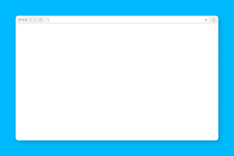 Blank transparent web browser window with toolbar Vector Image