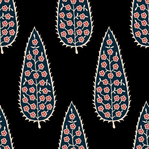 Seamless color full paisley flower bunch pattern Vector Image