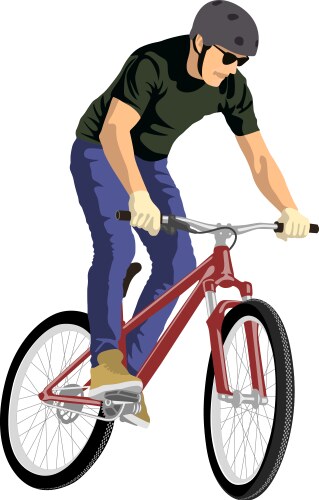 Jump athlete rider mtb Royalty Free Vector Image