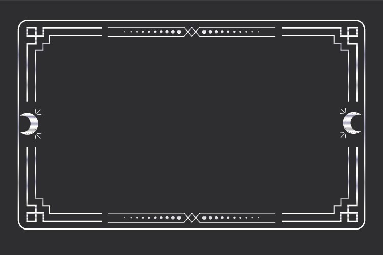 Golden celestial minimal esoteric frame thin line Vector Image