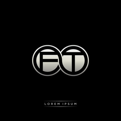 Ft initial letter split lowercase modern monogram Vector Image