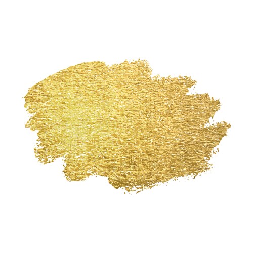 Gold paint smear stroke stain set abstract Vector Image