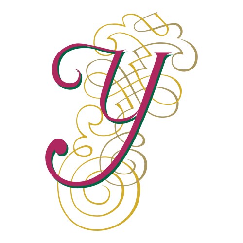 Masselle initial caps font capital letter y design