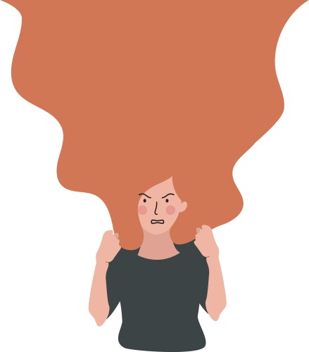 Woman angry emotion Royalty Free Vector Image - VectorStock