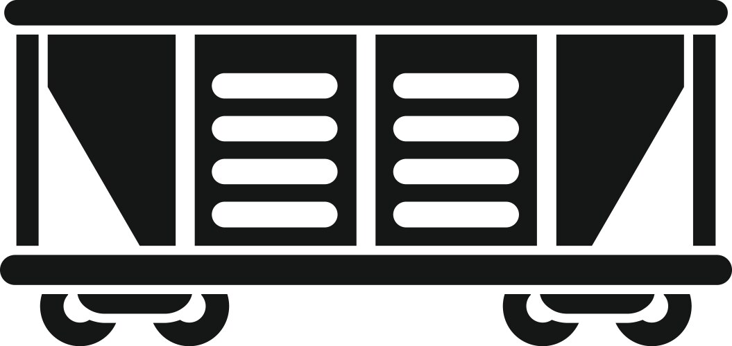 Red railroad freight wagon standing on railway Vector Image