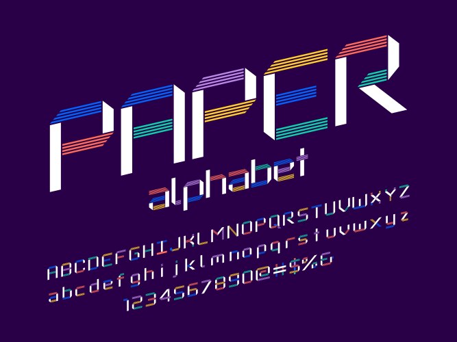 Origami font Royalty Free Vector Image - VectorStock