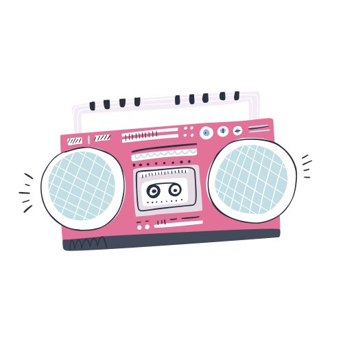 Funky colorful boom box Royalty Free Vector Image