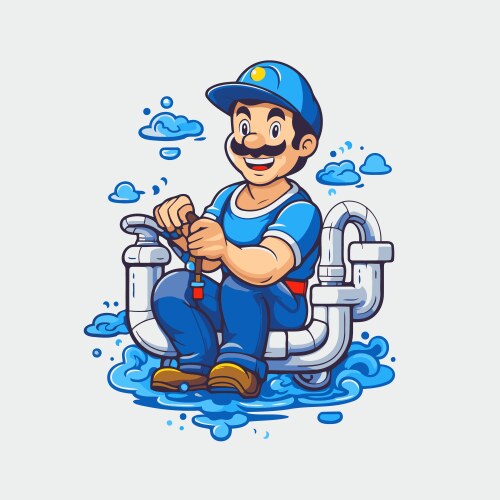 Plumber cartoon character of a in uniform Vector Image