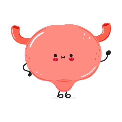 Bladder character hand drawn cartoon Royalty Free Vector